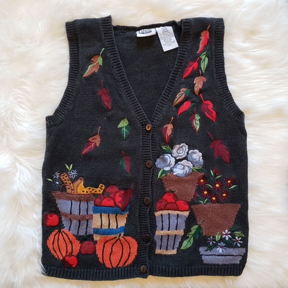 Capacity | Sweaters | Vintage Capacity Petites Fall Appliqus Apples ...